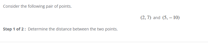 Solved Consider the following pair of ﻿points.(2,7) ﻿and | Chegg.com
