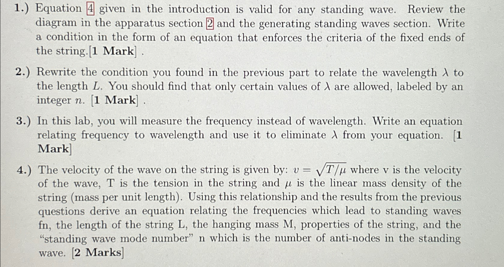Solved 1.) ﻿Equation 4 ﻿given in the introduction is valid | Chegg.com
