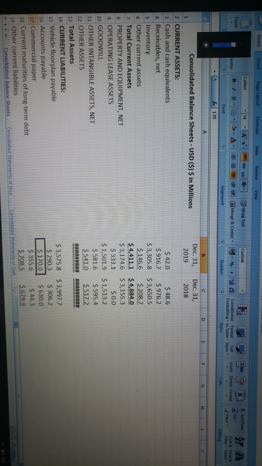 Solved Home Page Layout Formulas Data Review View Calibri - | Chegg.com
