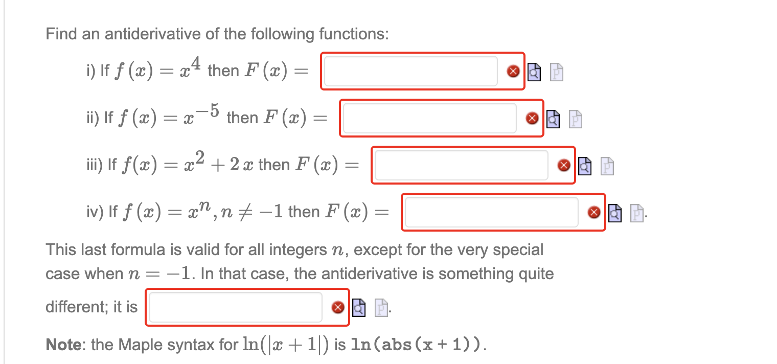 Solved Find an antiderivative of the following functions:i) | Chegg.com