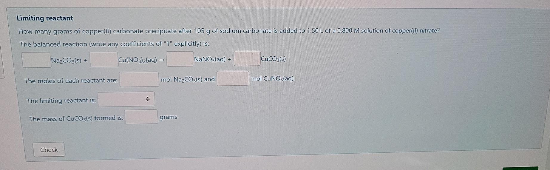 Solved Limiting reactant How many grams of copper(II) | Chegg.com