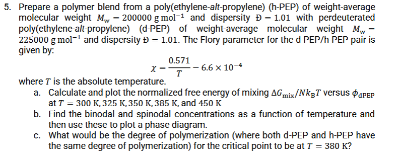 Solved Prepare a polymer blend from a | Chegg.com
