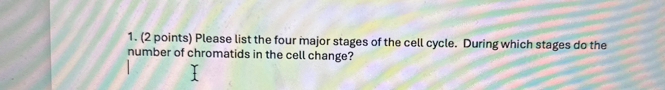 Solved (2 ﻿points) ﻿Please list the four major stages of the | Chegg.com