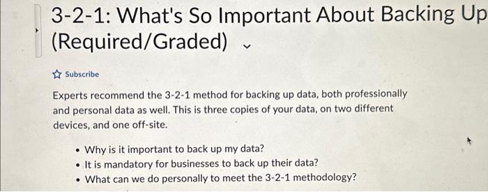 Solved 3-2-1: What's So Important About Backing Up | Chegg.com