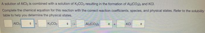 Solved A solution of AlCl3 is combined with a solution of | Chegg.com