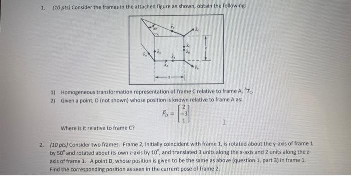 Solved answer# 2homogeneous transformation of frame c | Chegg.com