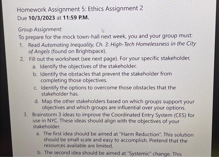 Solved Homework Assignment 5: Ethics Assignment 2 Due | Chegg.com Solved Homework Assignment 5: Ethics Assignment 2 Due | Chegg.com