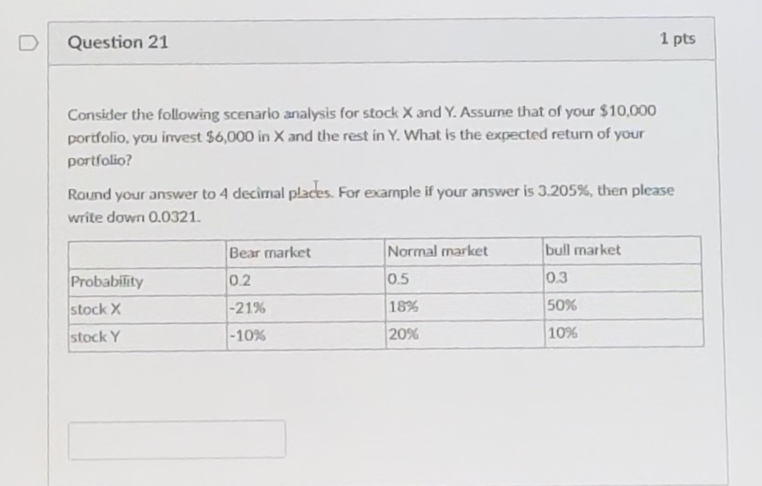 Solved Question 211ptsConsider the following scenario | Chegg.com