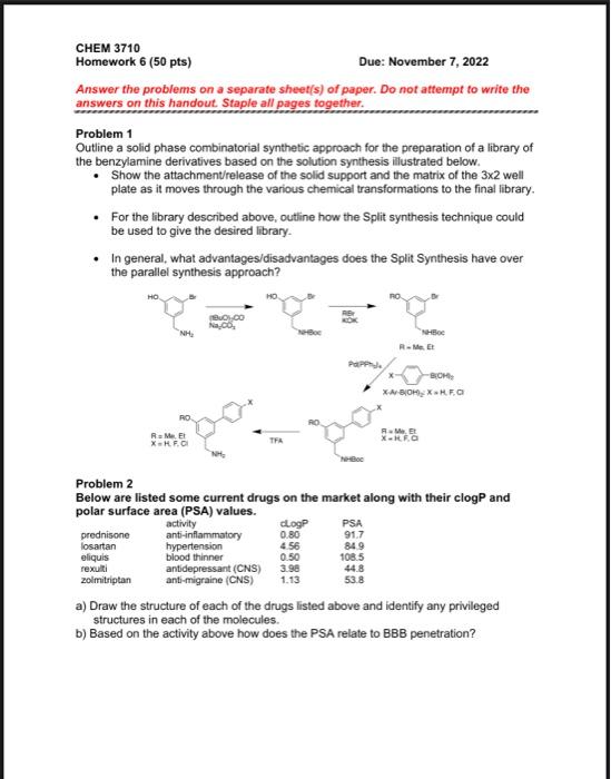 Solved Outline a solid phase combinatorial synthetic | Chegg.com