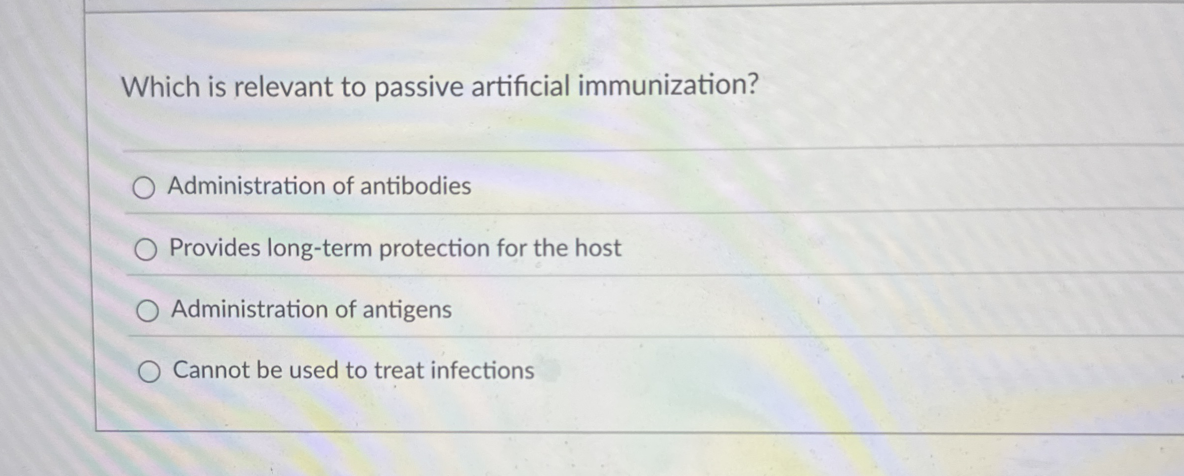 Solved Which is relevant to passive artificial | Chegg.com