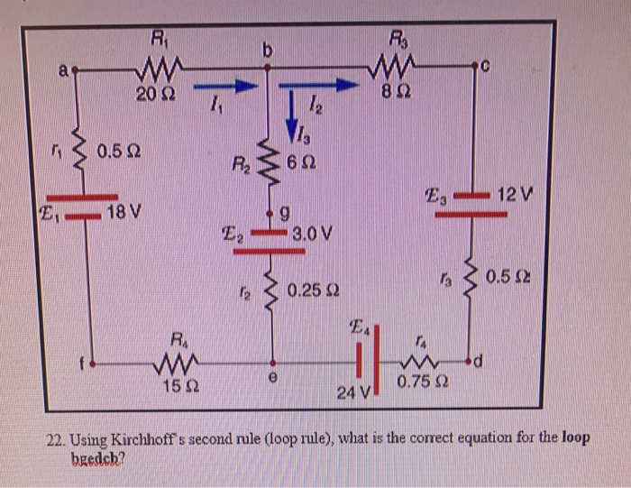 Solved Using Kirchhoff's second rule (loop rule), what is | Chegg.com