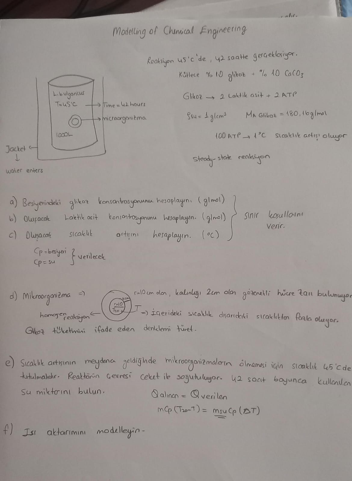 Solved Modelling of Chemical EngineeringReatsigon 45'C ' | Chegg.com