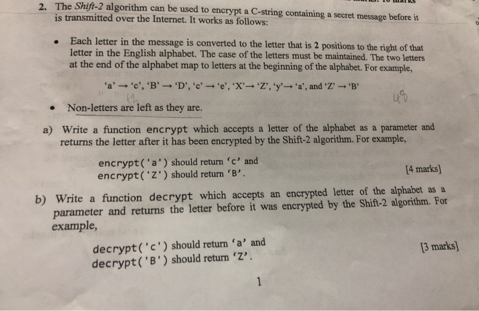 Solved 2. The Shift-2 algorithm can be used to encrypt a | Chegg.com
