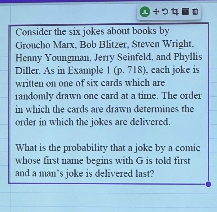 Solved Consider the six jokes about books by Groucho Marx, | Chegg.com