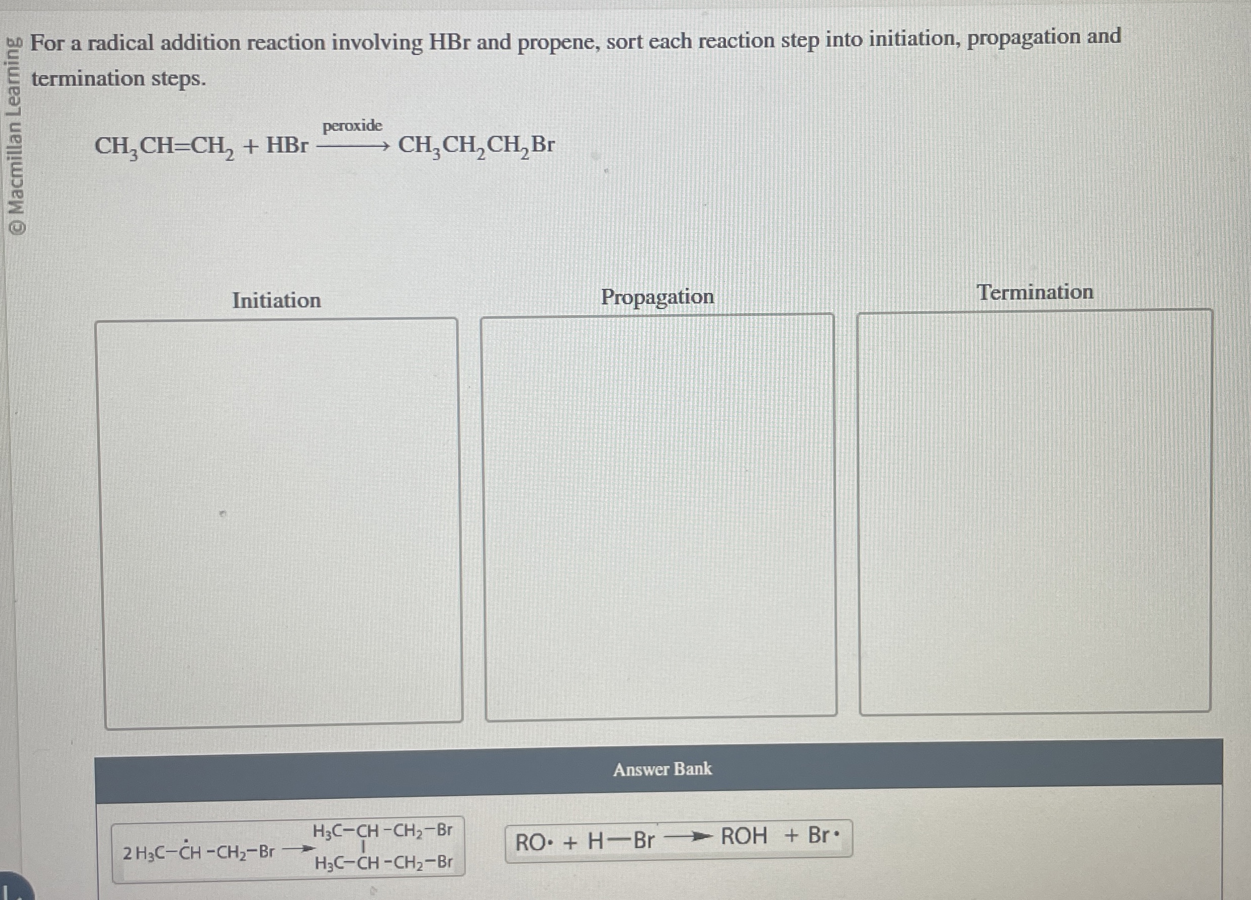 Solved For a radical addition reaction involving HBr and | Chegg.com