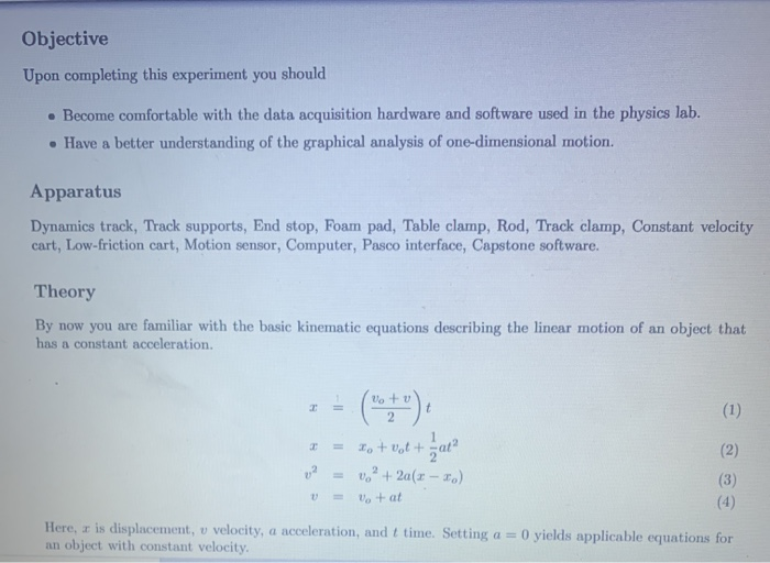 Objective Upon completing this experiment you should | Chegg.com