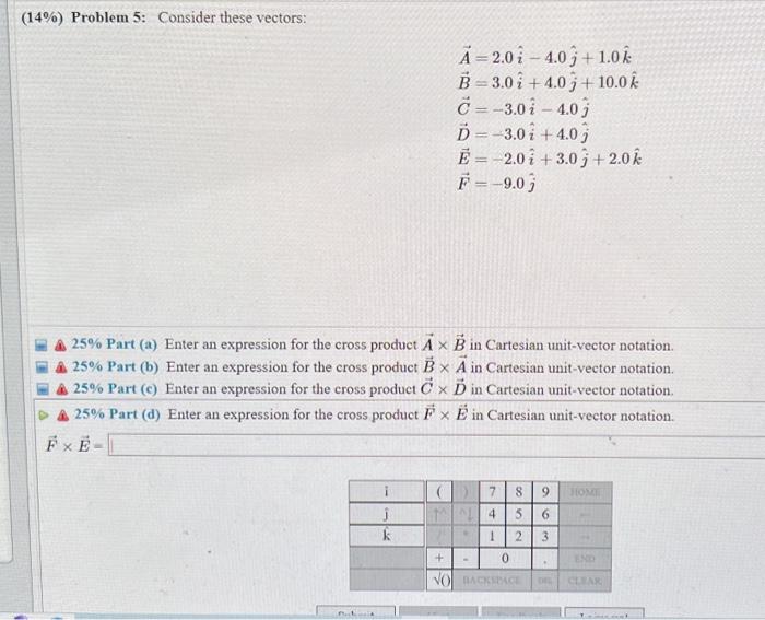 Solved (14\%) Problem 5: Consider these vectors: | Chegg.com