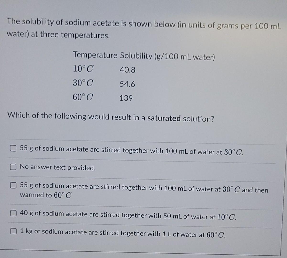 Solved A solution that contains the maximum amount of a | Chegg.com