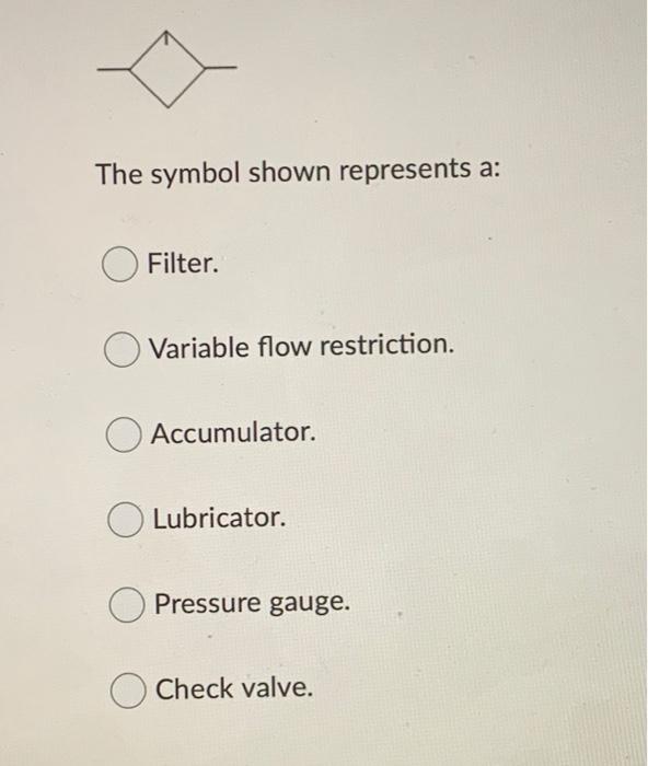 Solved The symbol shown represents a: Filter. Variable flow | Chegg.com