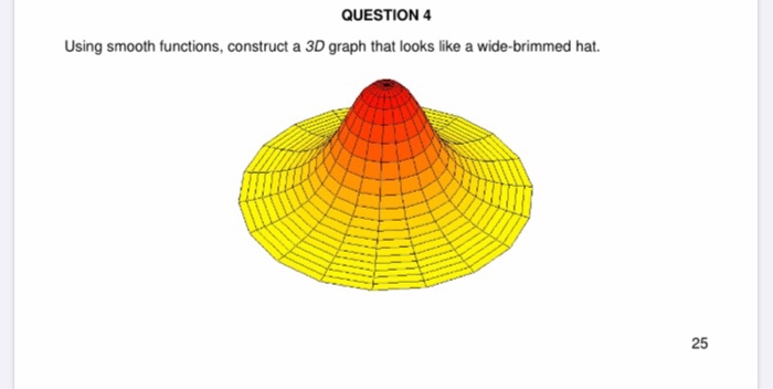 Solved QUESTION 4 Using smooth functions, construct a 3D | Chegg.com
