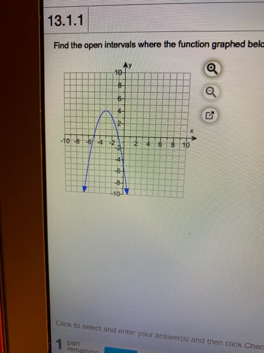 Solved find the open intervals where the function graphed | Chegg.com