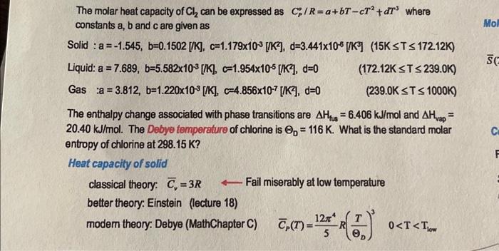 can someone show me a break down of how these molar | Chegg.com