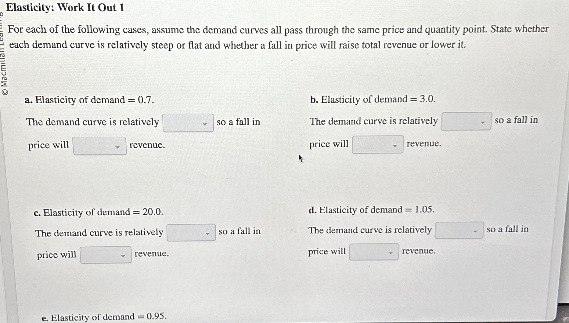 Solved Elasticity: Work It Out 1For each of the following | Chegg.com