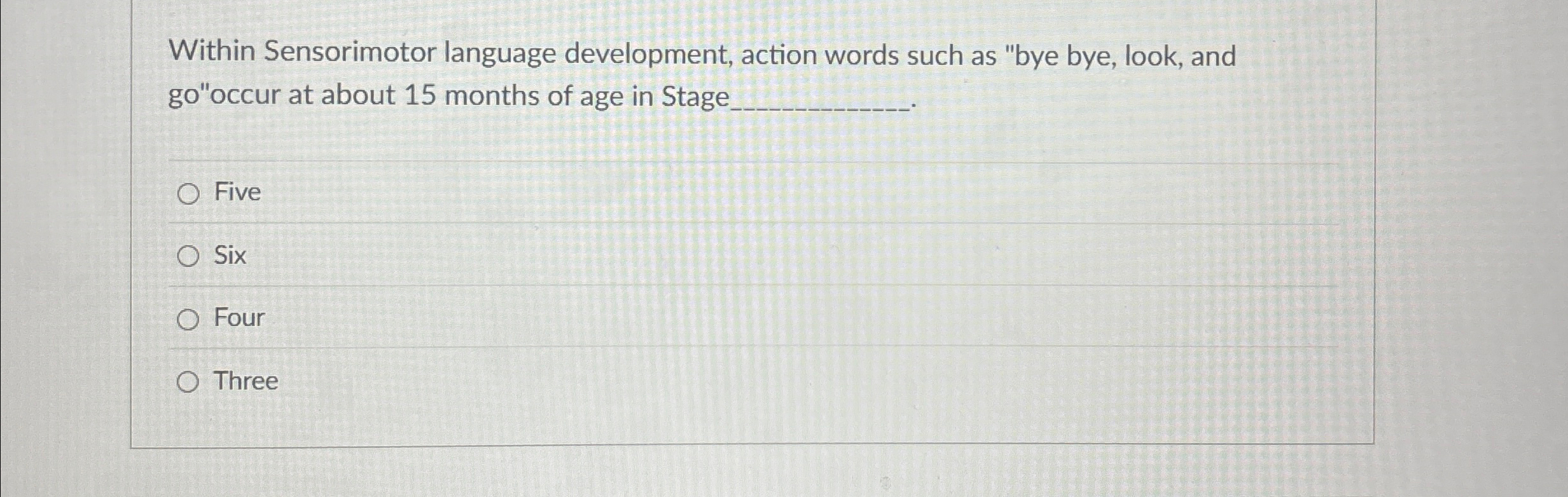 Solved Within Sensorimotor language development, action | Chegg.com