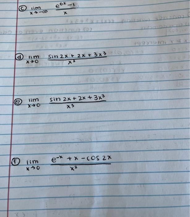 Solved (B) limt→∞t(lnt)2 (P) limx→0(1+2x)3csc(2x) (9) | Chegg.com