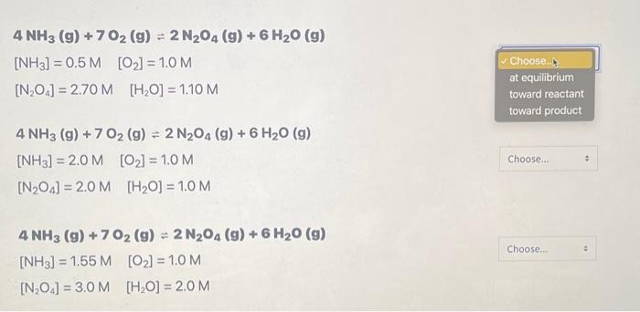 Solved Consider the following reaction: 4NH3( g)+7O2( g)=2 | Chegg.com