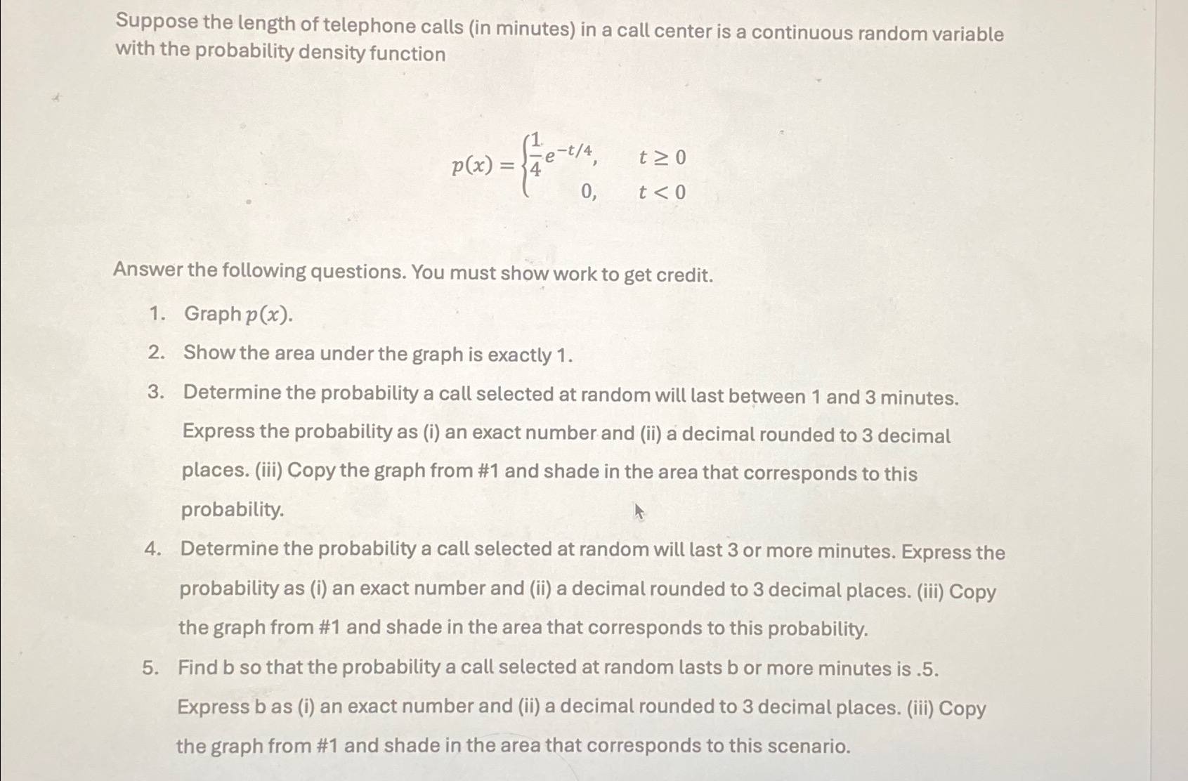 Solved Suppose the length of telephone calls (in minutes) | Chegg.com