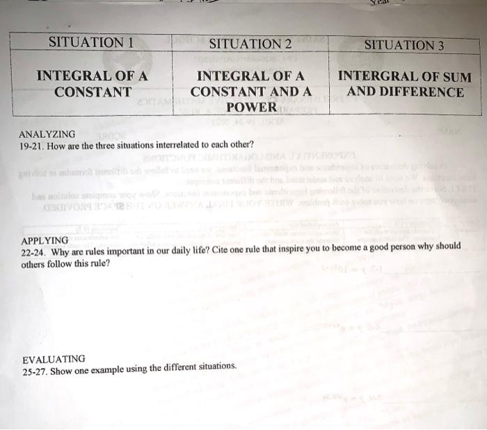 Solved SITUATION 1 SITUATION 2 SITUATION 3 INTEGRAL OF A | Chegg.com Solved SITUATION 1 SITUATION 2 SITUATION 3 INTEGRAL OF A | Chegg.com