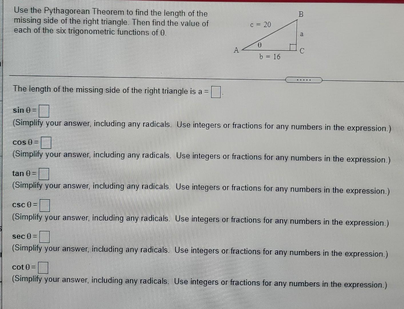 Solved B Use the Pythagorean Theorem to find the length of | Chegg.com
