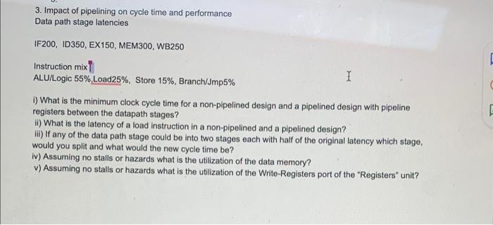 Solved i) What is the minimum clock cycle time for a | Chegg.com