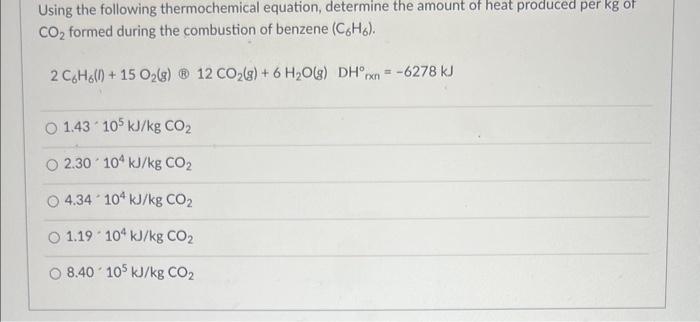 Solved Using The Following Thermochemical Equation