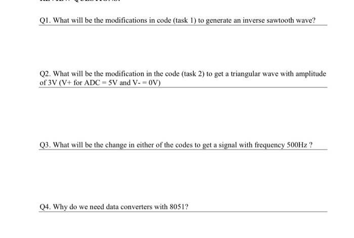 Q1. What will be the modifications in code (task 1) | Chegg.com