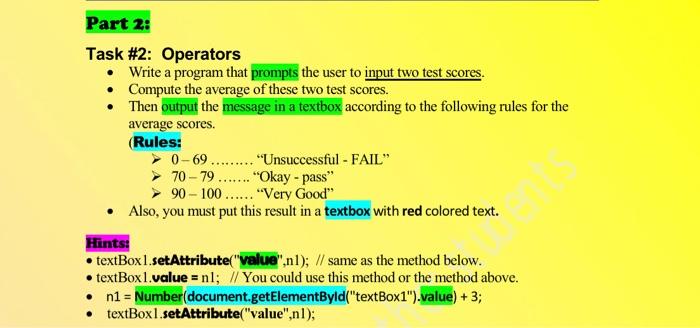 Solved Task 2 Operators Write A Program That Prompts The