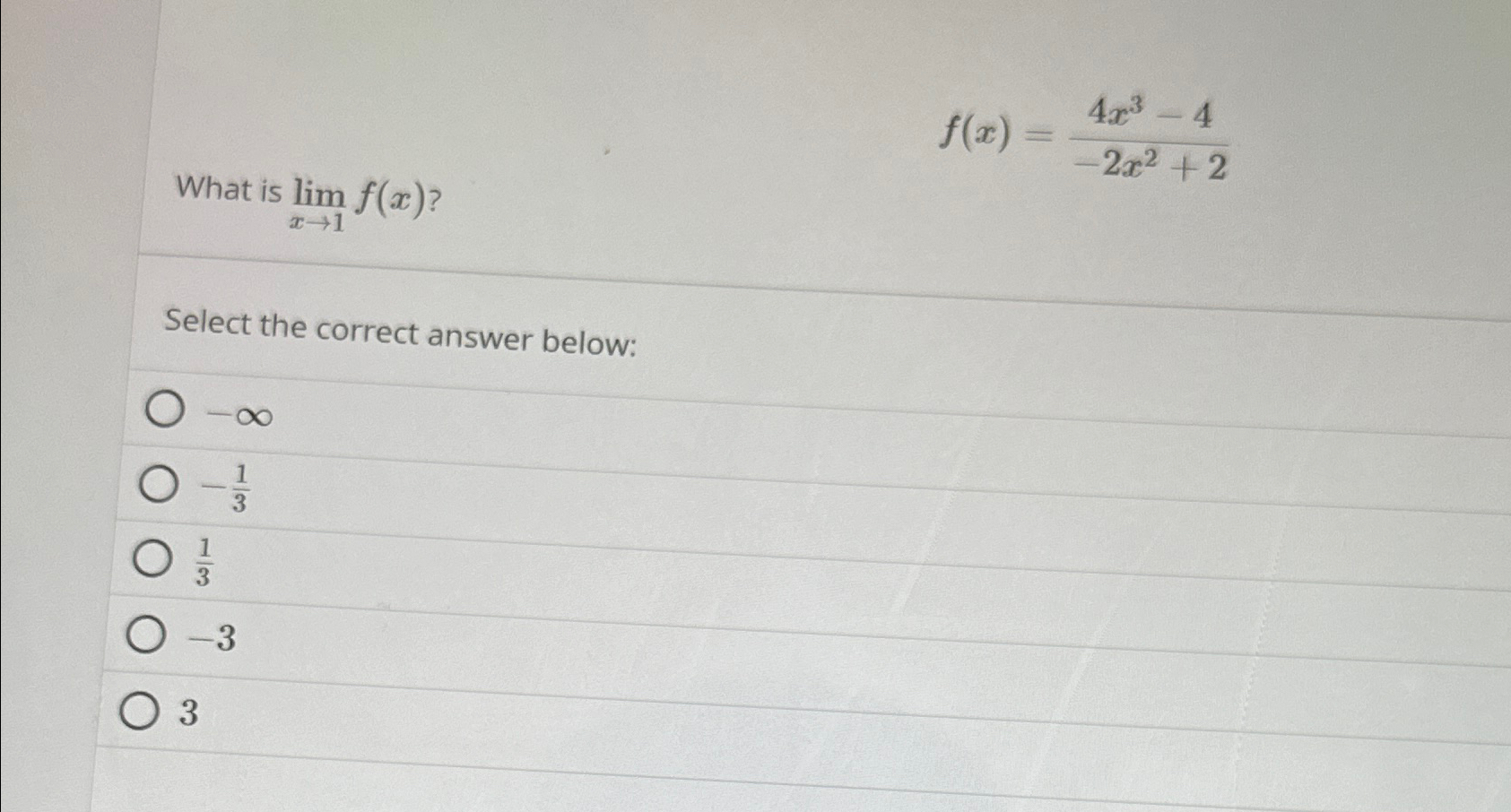 Solved f(x)=4x3-4-2x2+2Select the correct answer | Chegg.com