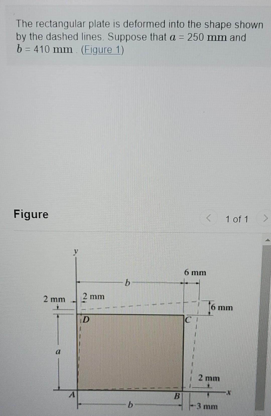 Solved The rectangular plate is deformed into the shape | Chegg.com