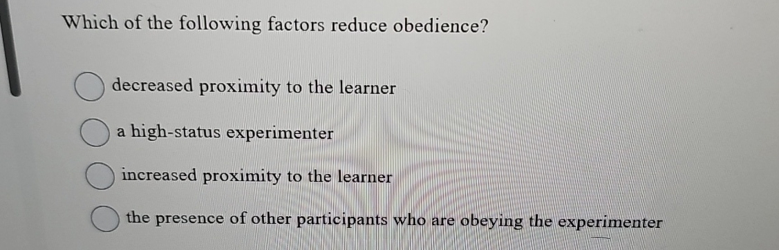 Solved Which of the following factors reduce | Chegg.com