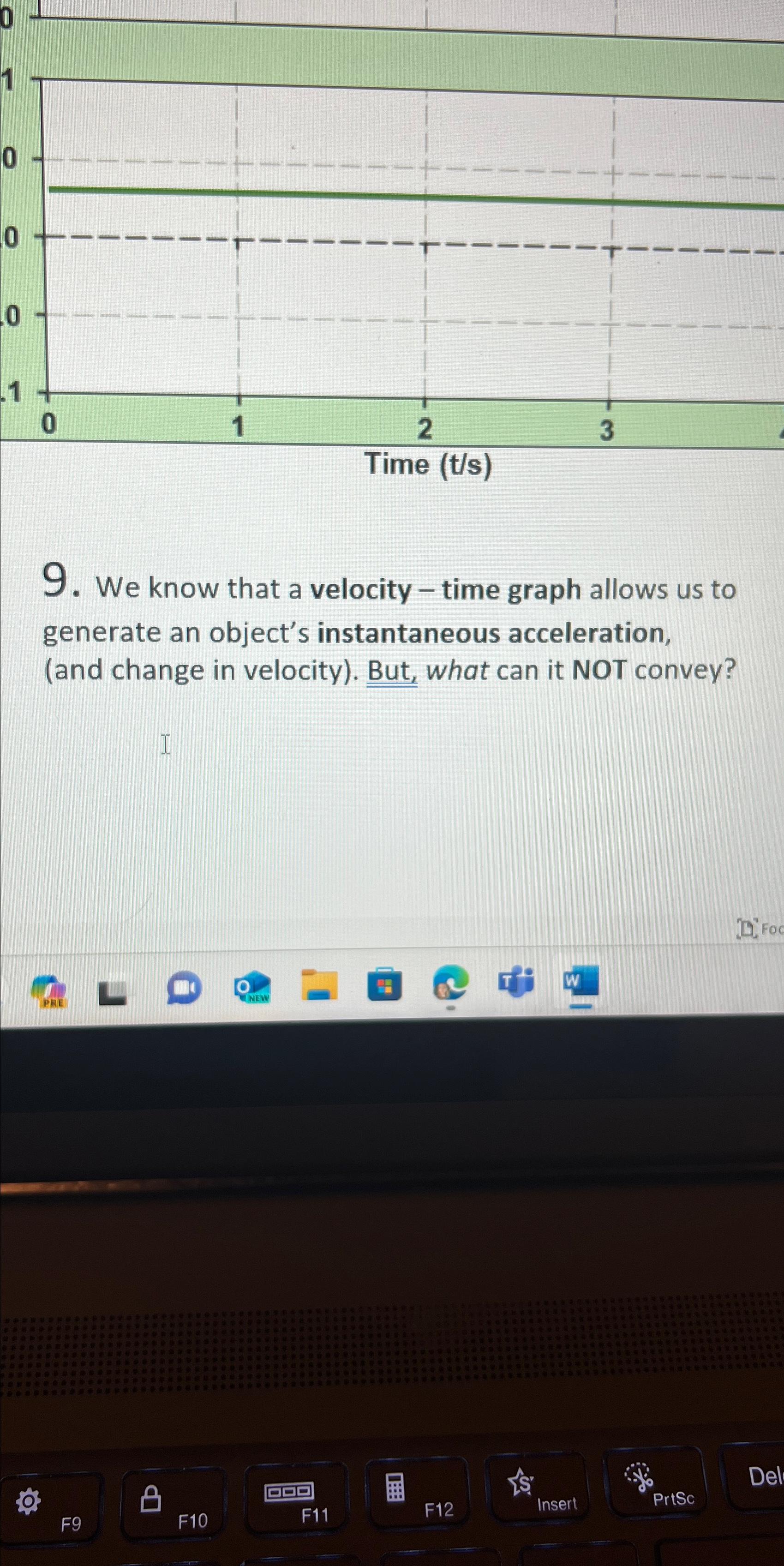 Solved We know that a velocity - ﻿time graph allows us to | Chegg.com
