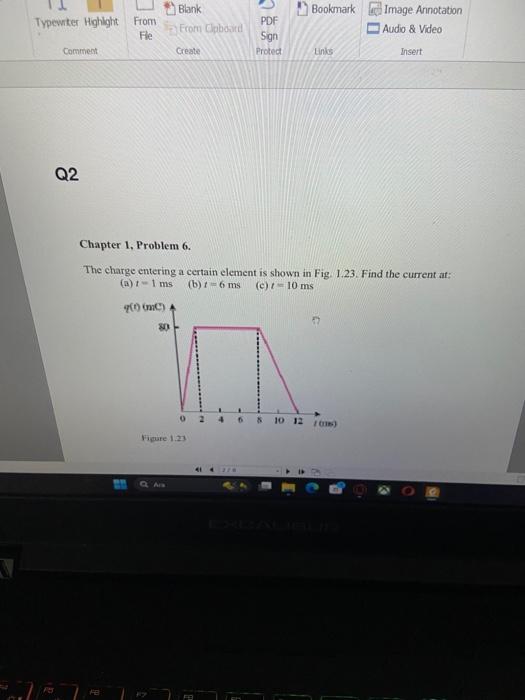 Solved The charge entering a certain element is shown in | Chegg.com