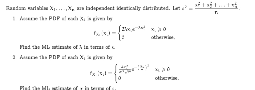 Solved Random variables x1,...,xn ﻿are independent | Chegg.com