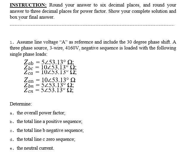 Solved box your final answer.Assume line voltage " A " ﻿as | Chegg.com