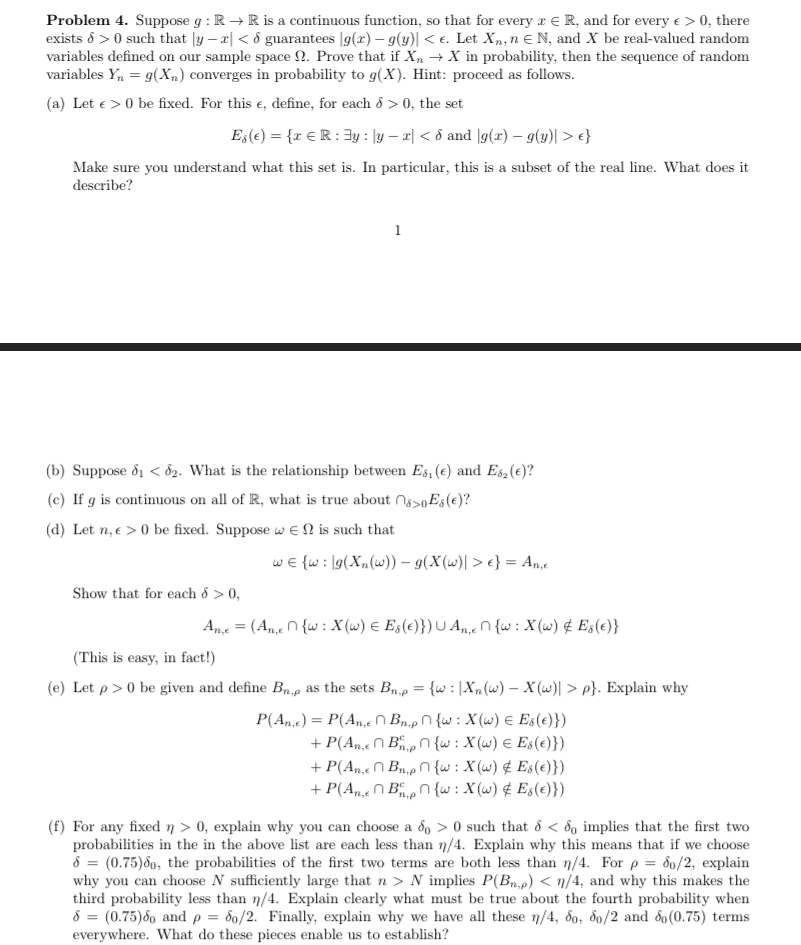 Solved Problem 4. ﻿Suppose g:R→R ﻿is a continuous function, | Chegg.com