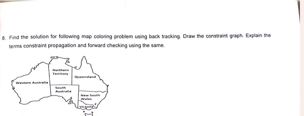 Solved Find the solution for following map coloring problem | Chegg.com