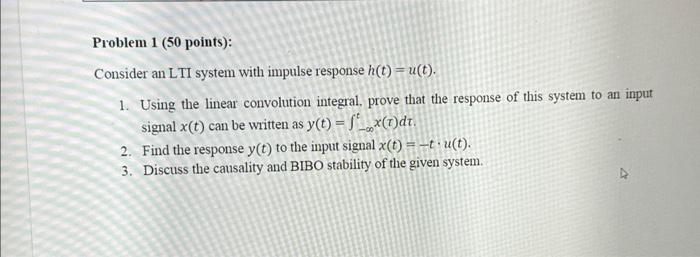 Solved Consider an LTI system with impulse response | Chegg.com