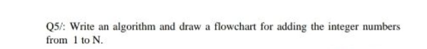 Solved Q5 Write An Algorithm And Draw A Flowchart For 9422