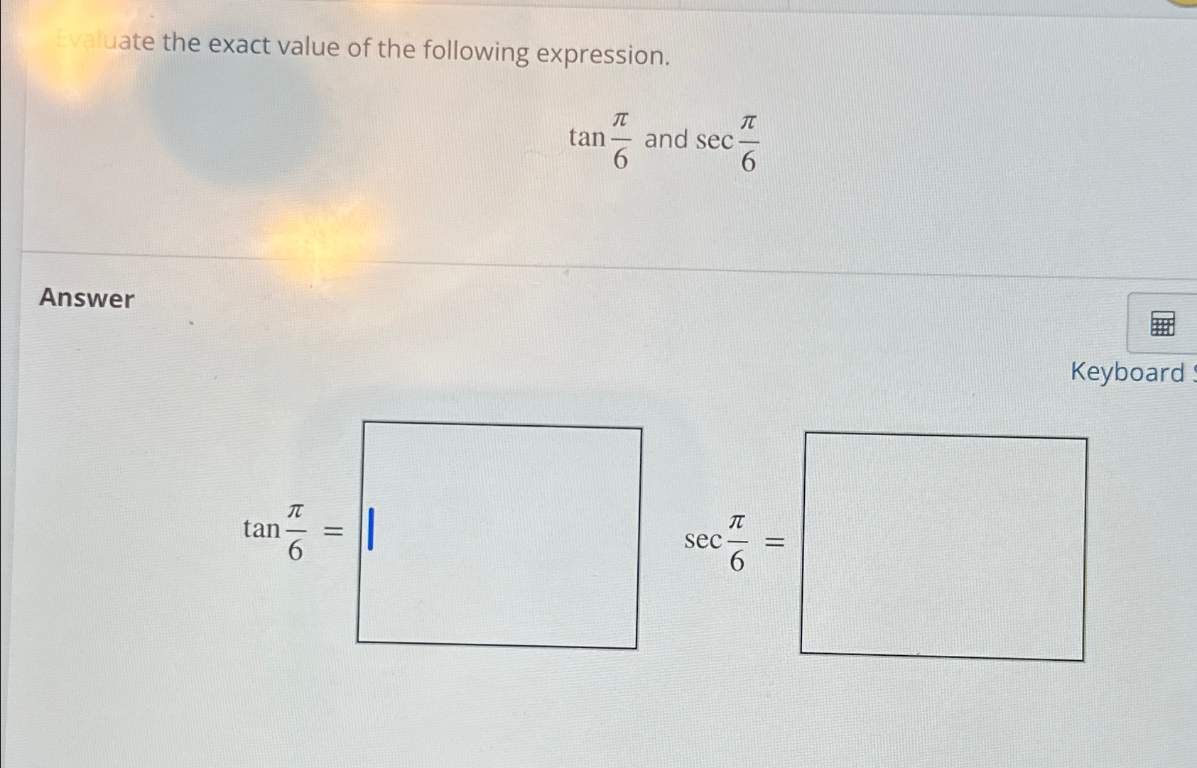 Solved uate the exact value of the following | Chegg.com
