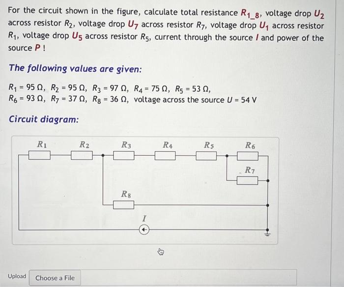 Solved For the circuit shown in the figure, calculate total | Chegg.com